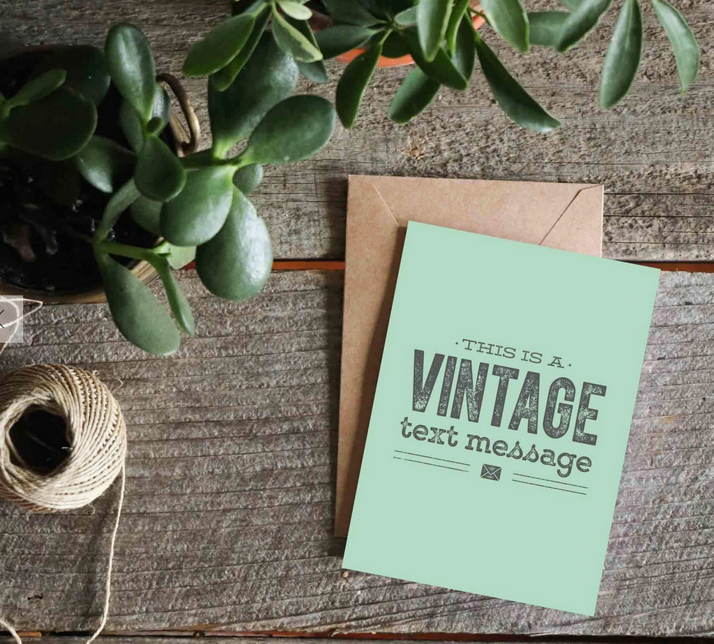 Vintage Text Message Analog Greeting Card – Tech Wellness